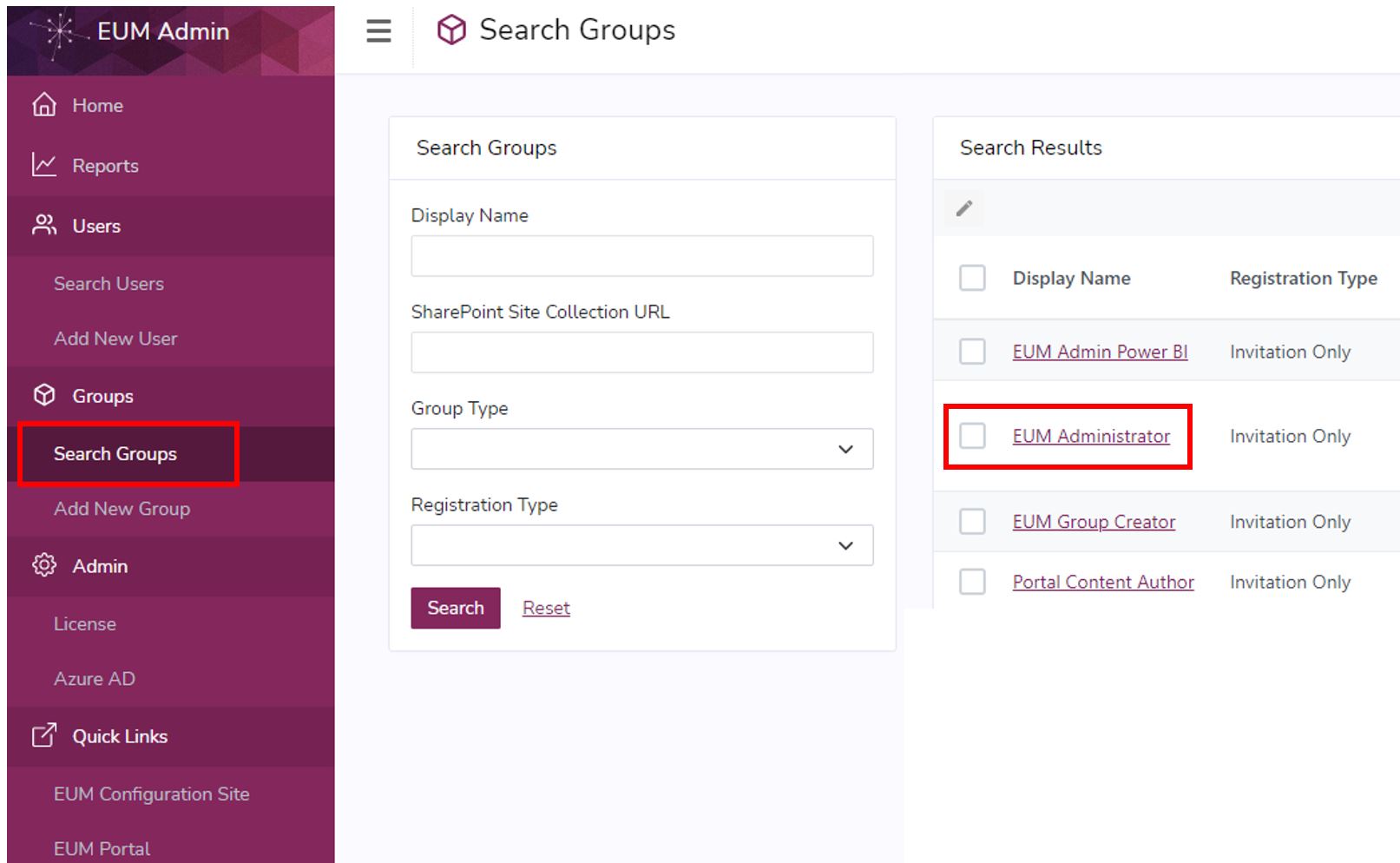 Provide EUM Administrator Access to a user – ExtranetUserManager