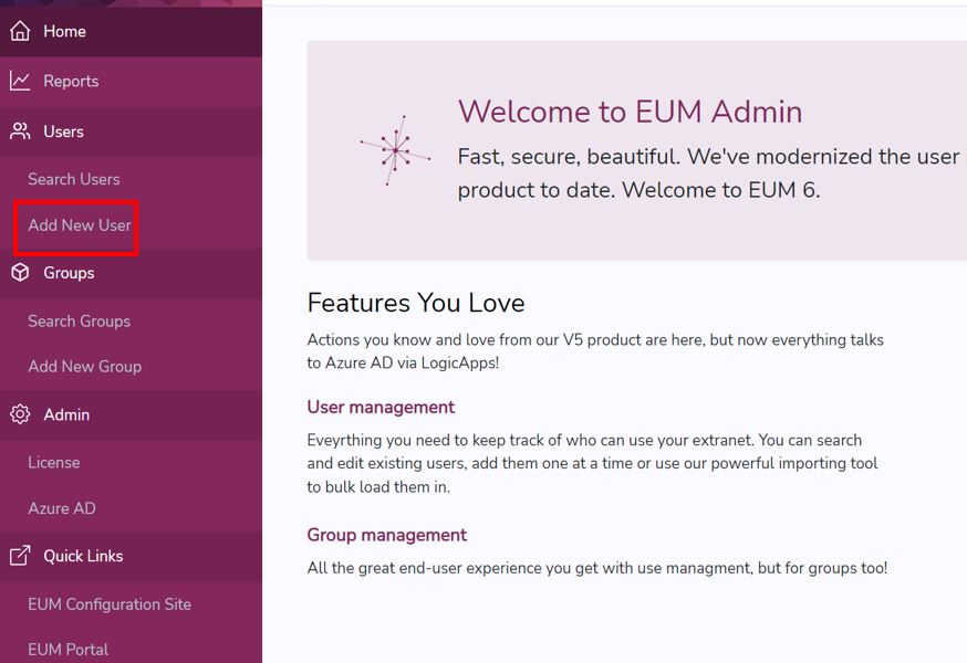 Provide EUM Administrator Access to a user – ExtranetUserManager