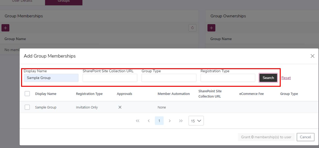 Add a User to a Group using EUM Admin – ExtranetUserManager
