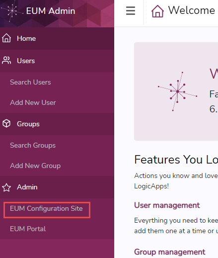 Finding the EUM Config SharePoint site – ExtranetUserManager