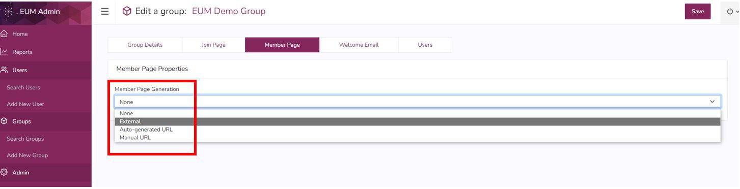 Create a Group Member Page – ExtranetUserManager