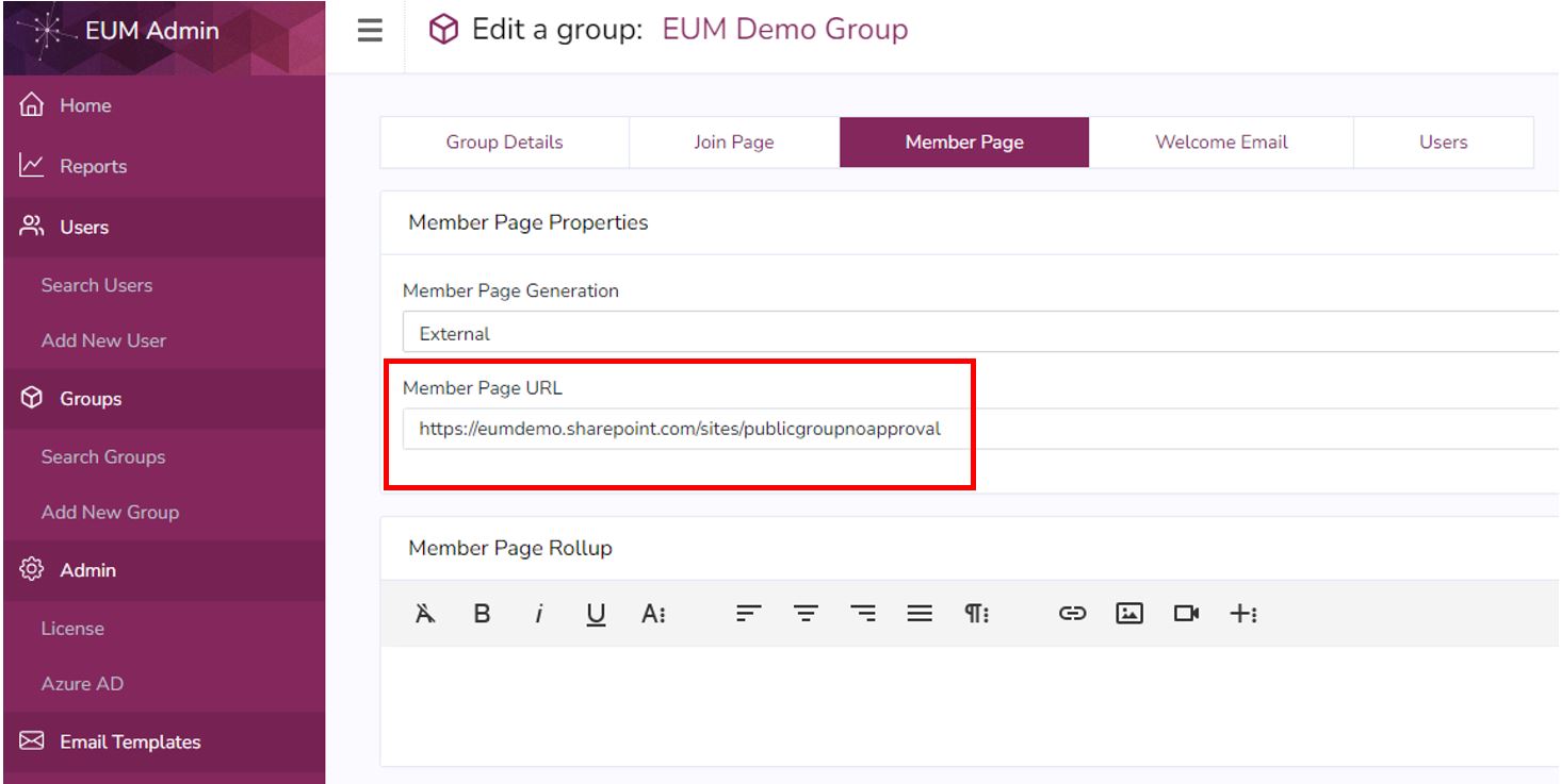 Create a Group Member Page – ExtranetUserManager