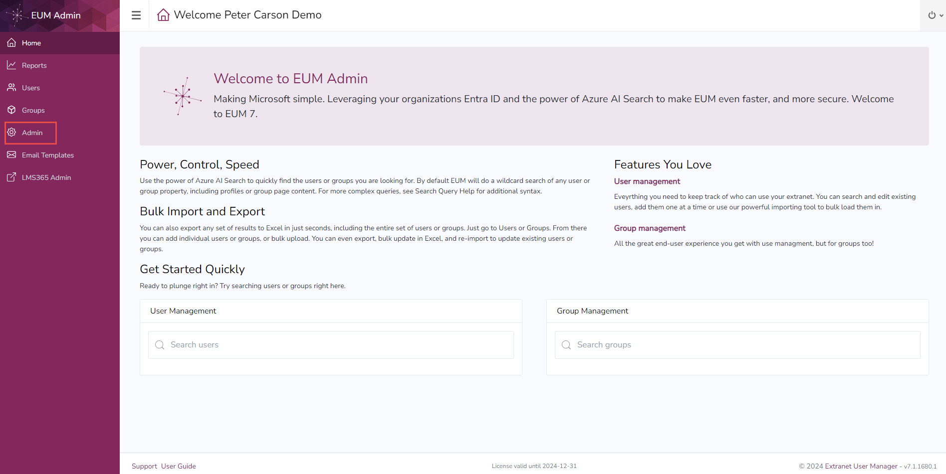 Apply an Updated EUM V6 License – ExtranetUserManager