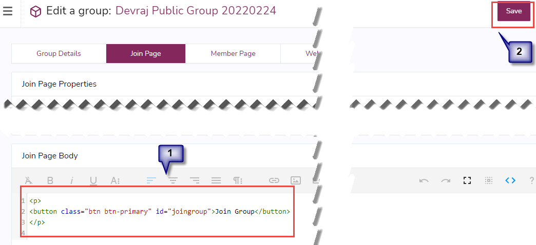 Group Join button for EUM V6 – ExtranetUserManager